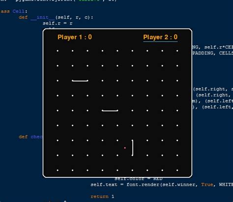 Dots And Boxes Game Using Pygame In Python With Source Code Sourcecodester