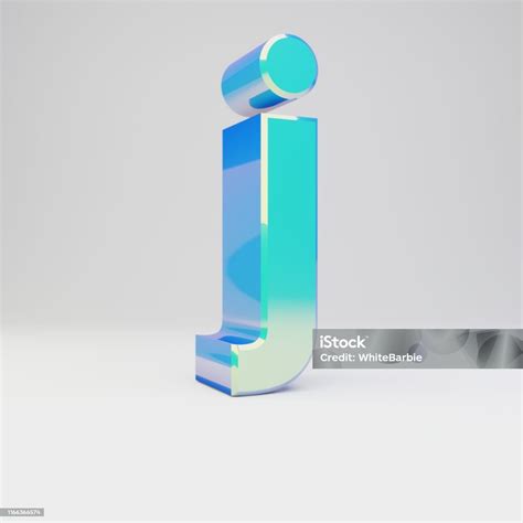 하늘 색 3d 문자 J 소문자입니다 흰색 배경에 광택 반사와 그림자가 분리된 금속 글꼴입니다 0명에 대한 스톡 사진 및 기타
