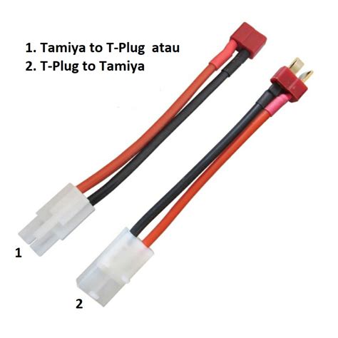 Jual Kabel Konektor Konverter Dean T Plug To Tamiya To T Plug Baterai Rc Shopee Indonesia