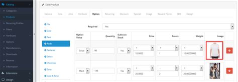 Managing Option Images For Products In Opencart Purpletree