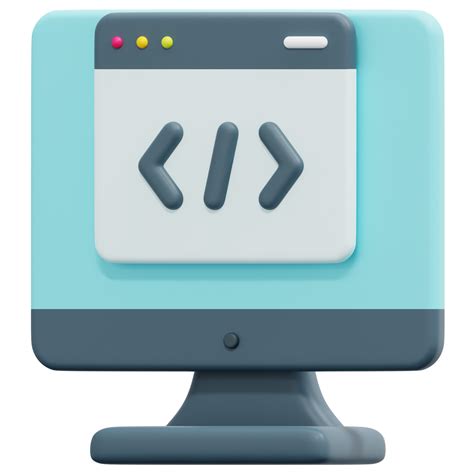 Coding D Render Icon Illustration PNG