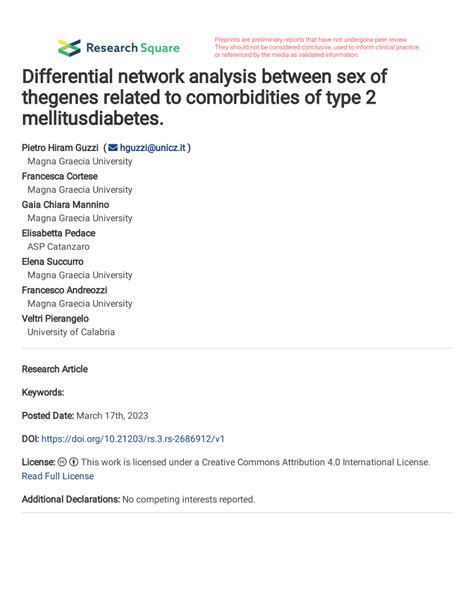Pdf Differential Network Analysis Between Sex Of The Genes Related To