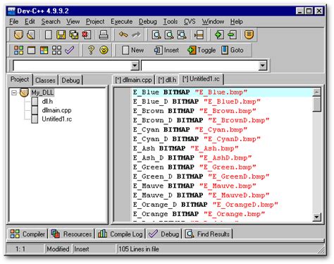 how to store bitmap images in a dll with dev c