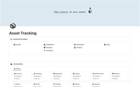 Assets Tracking Template Notion Marketplace