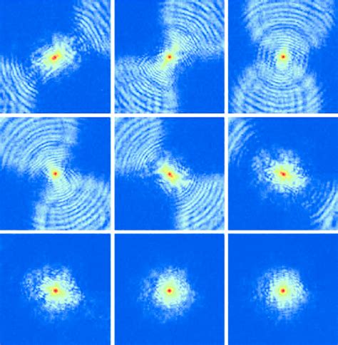 Nine Out Of 225 Coherent X Ray Diffraction Patterns Displayed On