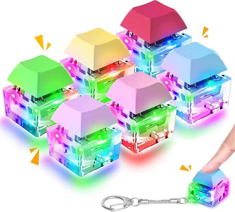 Portable Fidget Keyboard Toy With Led Light Keychain Stress Relief
