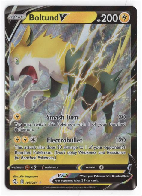 2021 Pokemon Sword And Shield Fusion Strike Boltund V 103 264 On Kronozio