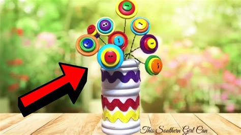 How To Make A Diy Button Flower Bouquet Diy Joy