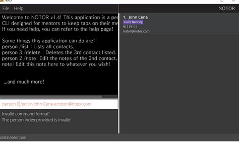 index error display bug · issue 234 · nus cs2103 ay2122s1 pe dev response · github