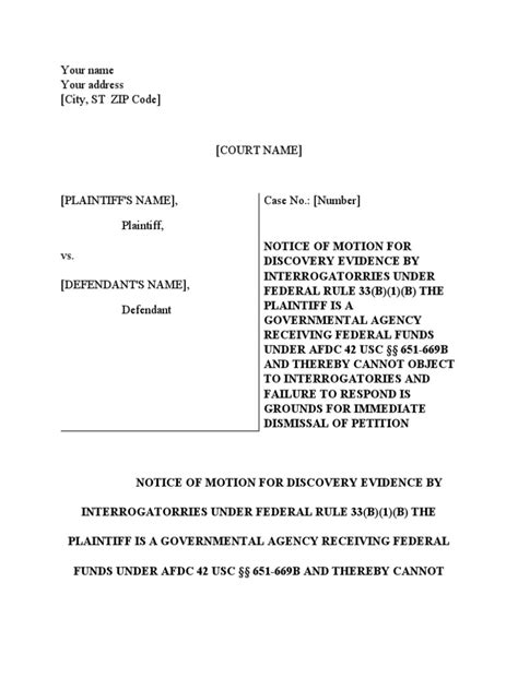 Interrogatories For Discovery Of Evidence Pdf Standing Law Discovery Law