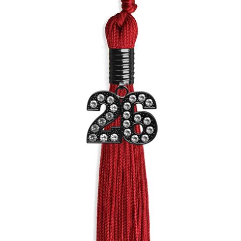 Red Graduation Tassel With Black Date Drop