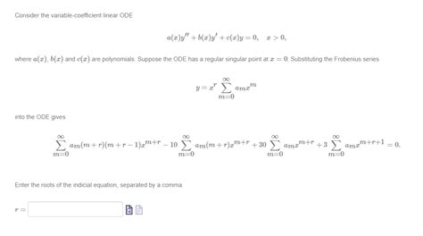 Solved Consider The Variable Coefficient Linear Ode A2y