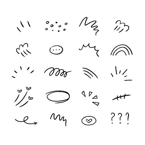 Premium Vector Hand Drawn Set Expression Signs Doodle Icons Isolated