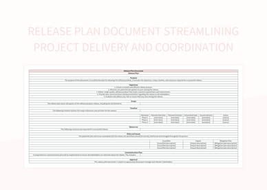 Free Release Plan Templates For Google Sheets And Microsoft Excel Slidesdocs
