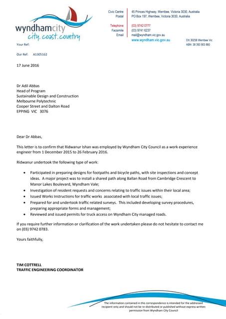 Reference Letter From Tim Cottrell 1 Pdf