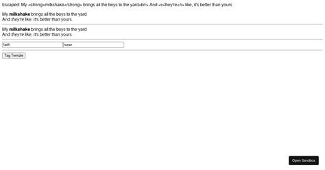 Vue Sanitize Example Forked Codesandbox