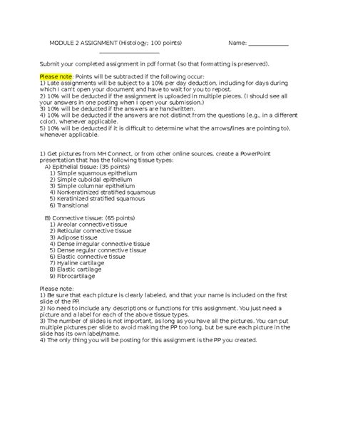 Mod 2 Assignment 2 Taken Fall 22 Module 2 Assignment Histology