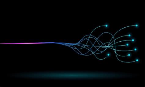 아름다운 조명 효과와 추상 웨이브 라인 배경 프리미엄 벡터