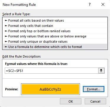 Conditional Formatting Row 5