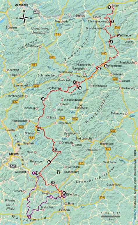 Wandelgids 154 Rothaarsteig Von Brilon Nach Dillenburg Conrad Stein