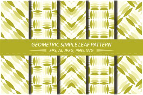 Geometry Simple Leaf Pattern Graphic By Mugen Art · Creative Fabrica