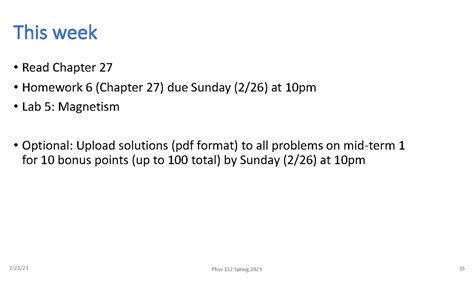 L 14 Chap 26 Feb 21 Lecture Note This Week • Read Chapter 27