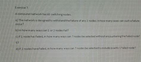 Solved Exercise 7 A Computernetwork Has 60 Switching Nodes