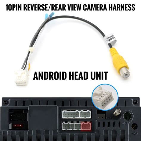 10 Pin Reverse Parking Camera Harness Rear View Connector For Android