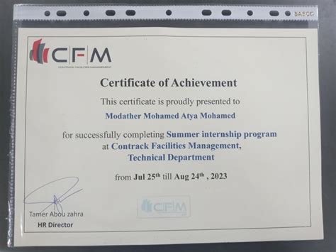 Delighted To Announce My Internship Journey At Contrack Facility Management Where I Had The