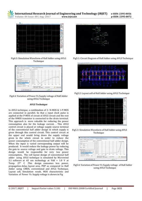 Design And Simulation Of Half Adder Circuit Using Avl Technique Based On Cmos Technology Pdf