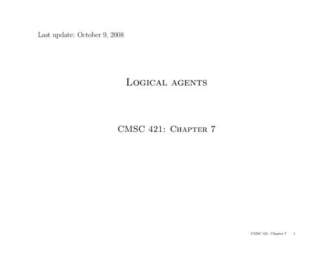Logical Agents Lecture Notes Introduction To Artificial