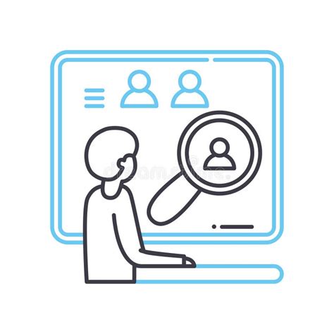 Recruitment Line Icon Outline Symbol Vector Illustration Concept