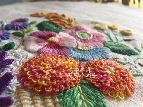 프랑스자수클래스 작품반 네이버 블로그