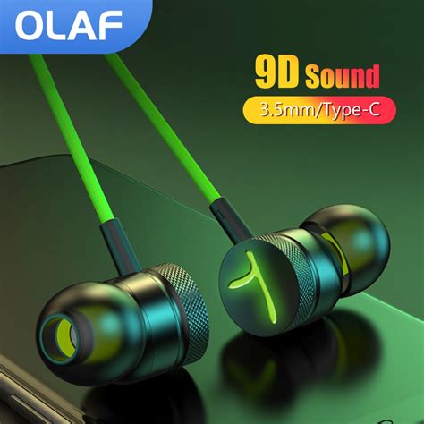 C타입 유선 인이어 헤드폰 게임용 이어버드 금속 Hifi 베이스 스테레오 음악 스포츠 범용 유선 헤드셋 마이크 포함