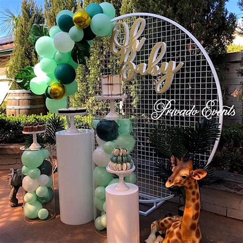 Langxun White Circle Mesh Decoration Arch Kit For Wedding And Birthday Party