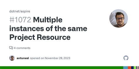 Multiple Instances Of The Same Project Resource · Issue 1072 · Dotnet