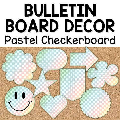 Checkered Clip Art Retro Bulletin Board Decor Checkered Classroom Decor