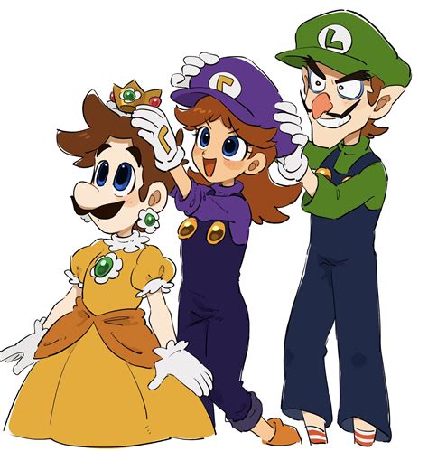 Luigi Princess Daisy And Waluigi Mario Drawn By Mimimi Mimimim9999 Danbooru