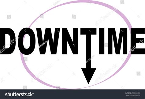 Downtime Word Text Logo Illustration Down Stock Vector Royalty Free