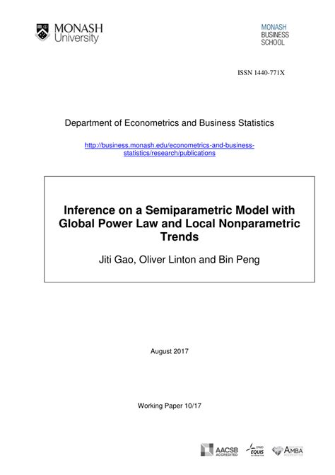 Pdf Inference On A Semiparametric Model With Global Power Law And