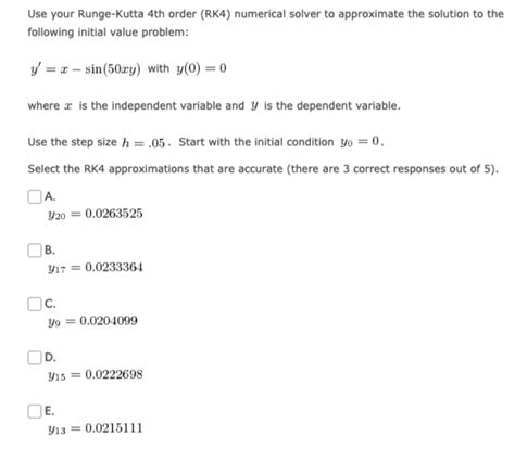 Answered Use Your Runge Kutta 4th Order Rk4 Bartleby
