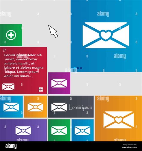 Love Letter Icon Sign Buttons Modern Interface Website Buttons With Cursor Pointer Vector