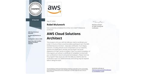 Robel Muluwork On Linkedin Completion Certificate For Aws Cloud
