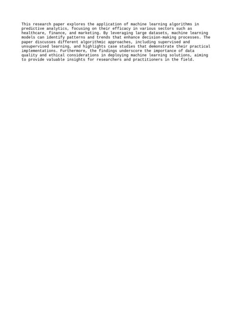 Machine Learning Predictive Analytics Pdf