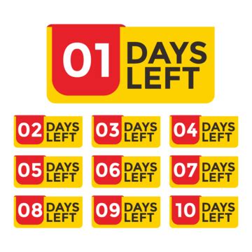 Vector Countdown Days Left Design Template Countdown Number Of Days Promotional PNG And