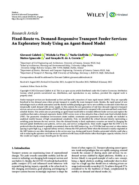 Pdf Fixed Route Vs Demand Responsive Transport Feeder Services An