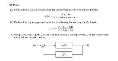 Solved 20 Pointsna Find A Minimal State Space
