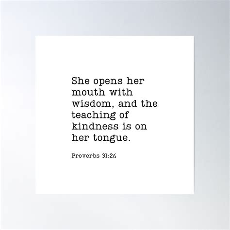 Proverbs 31 26 Poster Wall Art Modern Wall Decor For Living Room Bedroom 30x30 Unframed