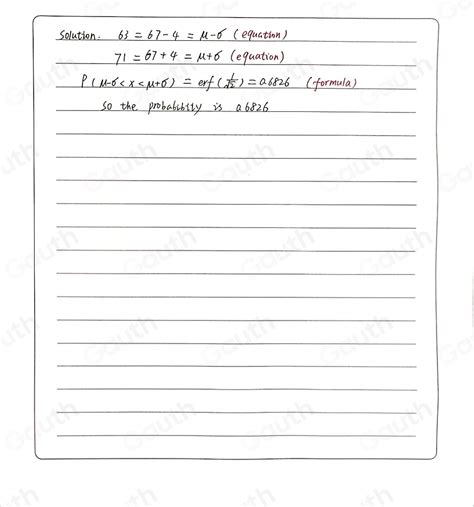 solved a variable has a normal distribution with a mean 67 and