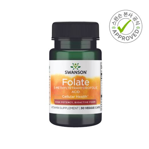 스완슨 엽산 5 메틸테트라히드로엽산 하이포텐시 바이오액비트 폼 800mcg1360 Mcg Dfe 30 베지 캡슐 스완슨코리아